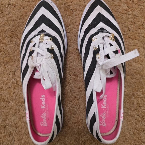 Keds | Shoes | Barbie X Keds Black And White Striped Sneakers | Poshmark